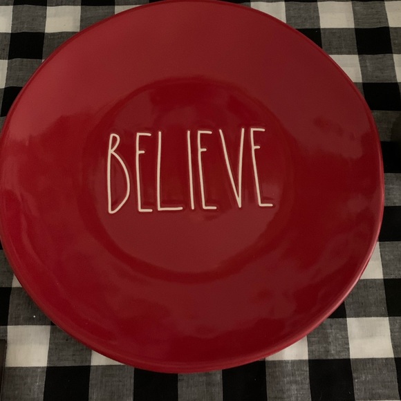 Rae Dunn | Holiday | Rae Dunn Large Red Believe Plate | Poshmark